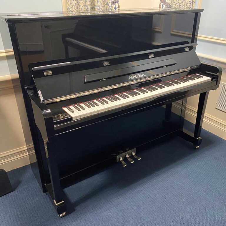Pearl River P3 upright piano in Ebony Polish Merriam Pianos