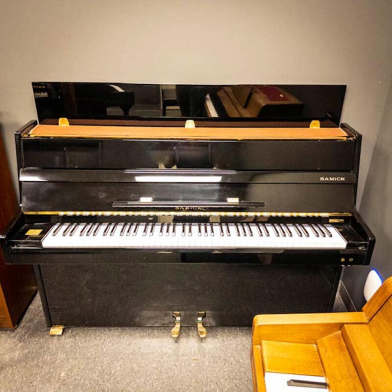 Used Samick SU118 Upright Piano in Satin Walnut - Merriam