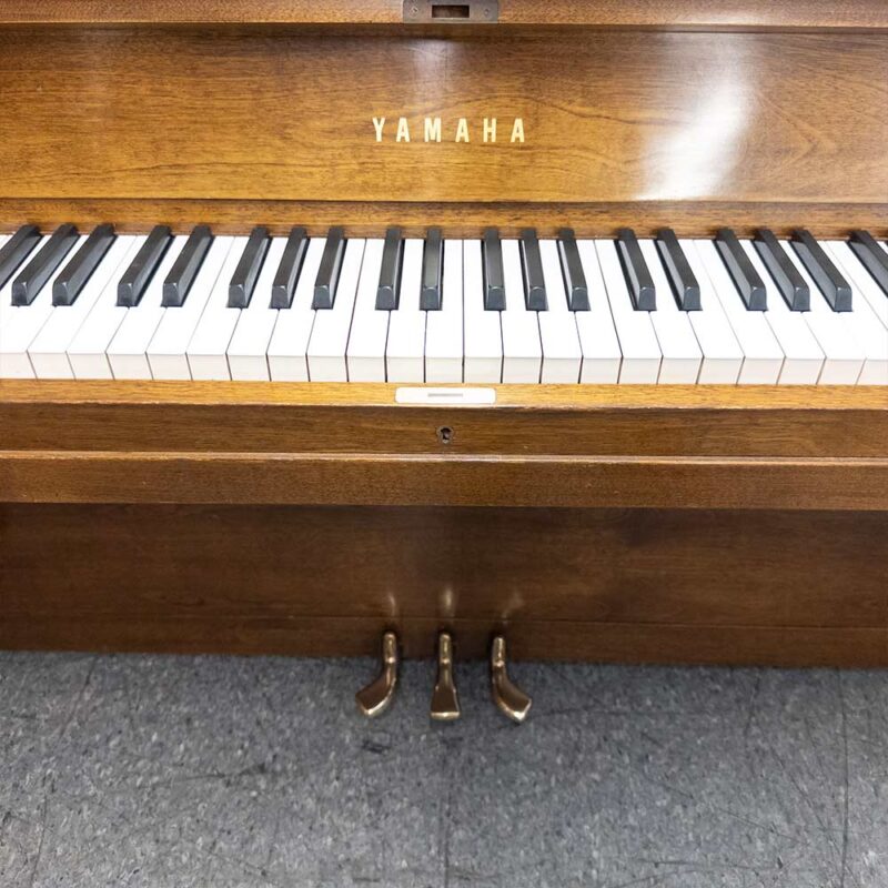 Used Yamaha P2 upright piano in Satin Walnut. Studio upright