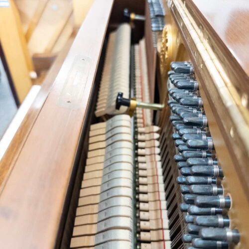 Used Yamaha P2 upright piano in Satin Walnut. Studio upright