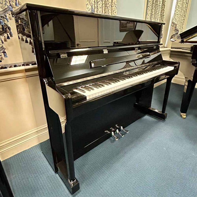Used May Berlin Upright Piano in Ebony Polish - Merriam Music